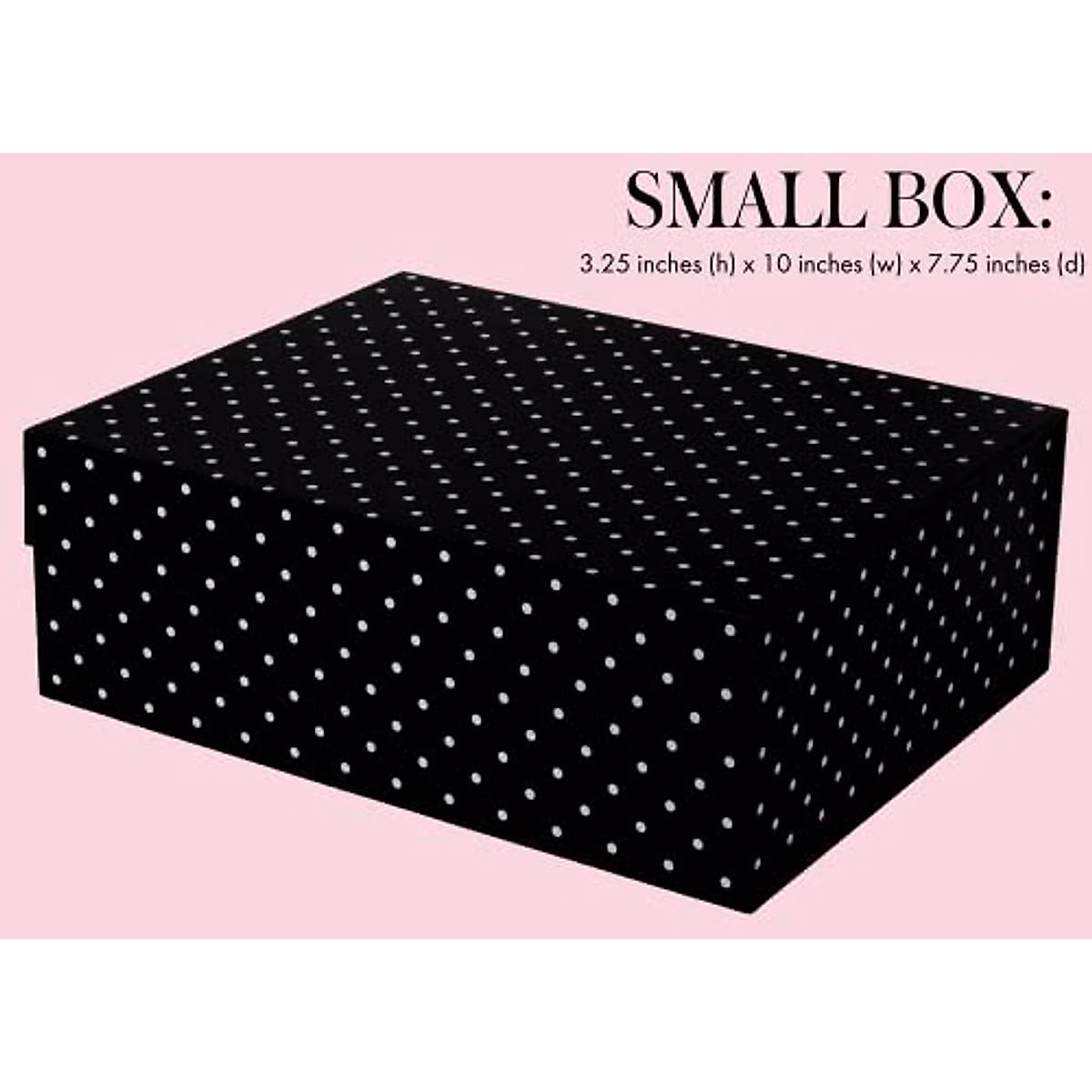 Kate Spade New York Black Decorative Storage Boxes with Lids, 3 Pack Sturdy Organizer Storage Bins, Includes Small Medium Large Pink Nesting Boxes with Magnetic Closure, Dots and Stripes