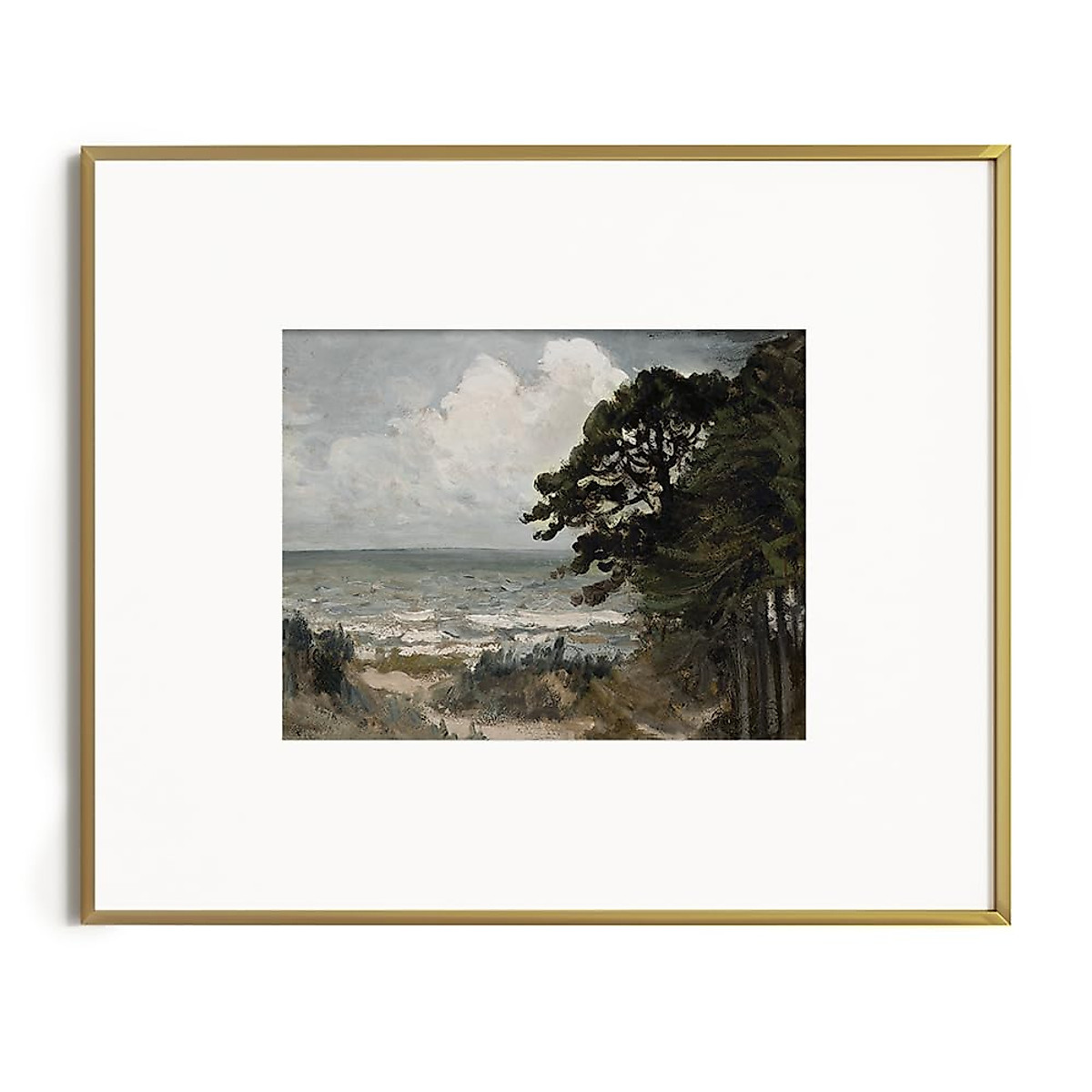 Farmhouse Still Life Picture Living Room - Abstract Coastal Seascape Beach Oil Painting - 11 x 14 Art Print- Rustic Vintage Decor for Bedroom - Art Deco Wall Art for Kitchen - Antique French Poster