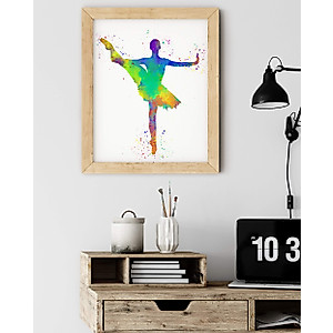 Girl Ballet Dancer Abstract Wall Art Print Poster 11x14, Ideal for Lover of Ballet, Dance Teacher and Ballerina. Teen Bedroom, Dance Studio, Dorm Room, Dressing Room, Locker Decor