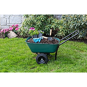 Garden Star 70019 Garden Barrow Dual-Wheel Wheelbarrow/Garden Cart