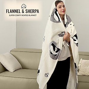 ESTINGO Electric Blanket Throw Size, 50"x60" Heated Throw Blanket for Kids, Heating Blanket with 5 Heating Levels & 4 Hours Auto Off for Couch & Bed, Ideal Gift, Beige