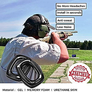 BJKing Gel Ear Pads, High Density Noise Reduction Replacement Gel Cups for Howard Leight Impact Sport Pro Sync Leightening Shooting Earmuff