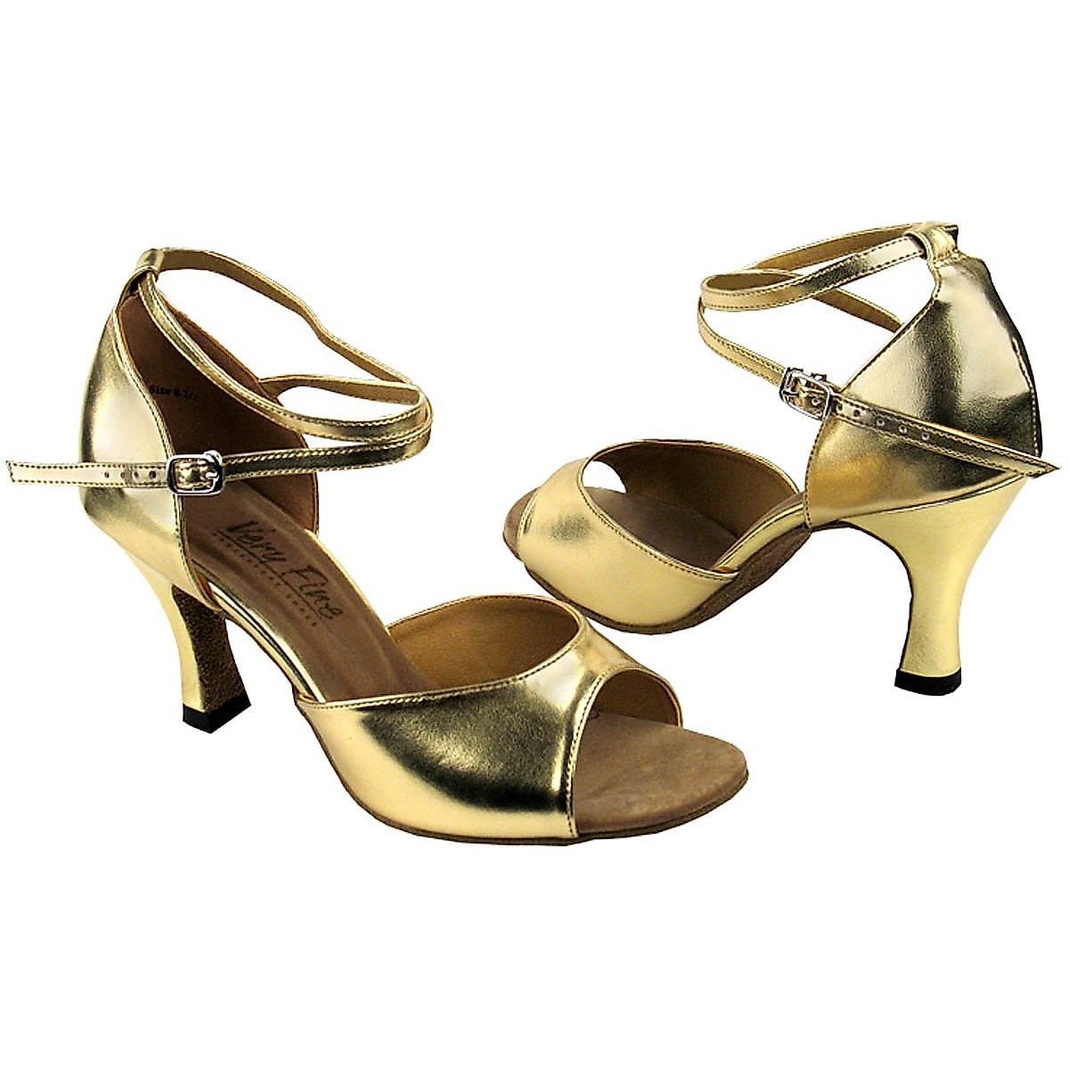 Women's Ballroom Dance Shoes Tango Wedding Salsa Dance Shoes Gold Leather 6012EB Comfortable - Very Fine 3" Heel 8 M US [Bundle of 5]