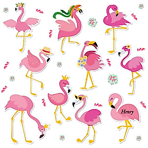 Geiserailie 10 Pieces Summer Flamingo Magnet Cute Cruise Door Magnets Pink Flamingo Fridge Sticker Magnetic Refrigerator Protector Car Decals for Kitchen School Office Whiteboard