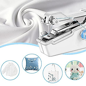 Handheld Sewing Machine Mini Portable Sewing Tool More Friendly to the Handicapped Easy-to-operate Portable DIY for Beginners for Home/Travel User (battery not included）