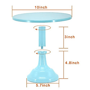 Miukage Cake Stand, Adjustable Height Cake Stands, High-end Wedding Cake Stand, Metal Blue Cake Stand Suitable for Graduation Ceremonies, Birthday Parties, Home Decoration