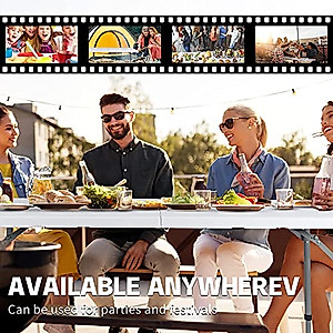 4 ft Heavy Duty Plastic Folding Table, Portable Folding Camping Table Picnic Table Utility Table Game Table w/Handle, for 48D x 30W x 24H in F01T F01T