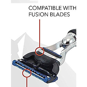G.B.S 5 Blade Faux Fusion Compatible Razor with Chrome, Ivory