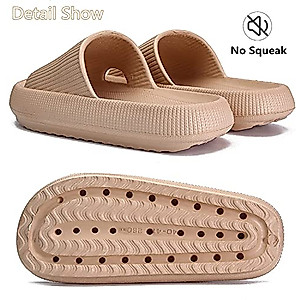 sharllen Pillow Slippers, Super Soft Massage Shower Foam Bathroom Slipper, Non-Slip Quick Drying Open Toe Thick Sole Sandals for Women and Men, Comfortable Soft Home Indoor Slipper