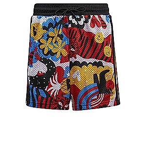 adidas Womens Egle Basketball Short White/Red/Black X-Large