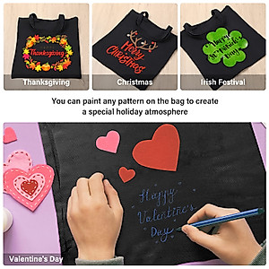 Roowest 120 Pieces Black Cotton Tote Bag Bulk 15 x 16 Inch Blank Shopping Cloth Bags Lightweight Reusable Grocery Black Tote with Long Handle for Women Men DIY Craft Gift