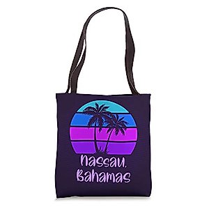 NASSAU BAHAMAS Beach Vacation Trip Retro Sunset Summer Vibes Tote Bag
