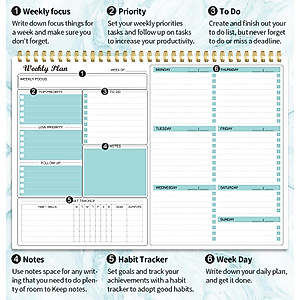 Weekly Planner Notepad Undated Weekly Goals Schedule Planner To Do List Notebook Planning Pad Calendars Organizers Habit Tracker Journal for Men & Women,52 Weeks (8.5x12")