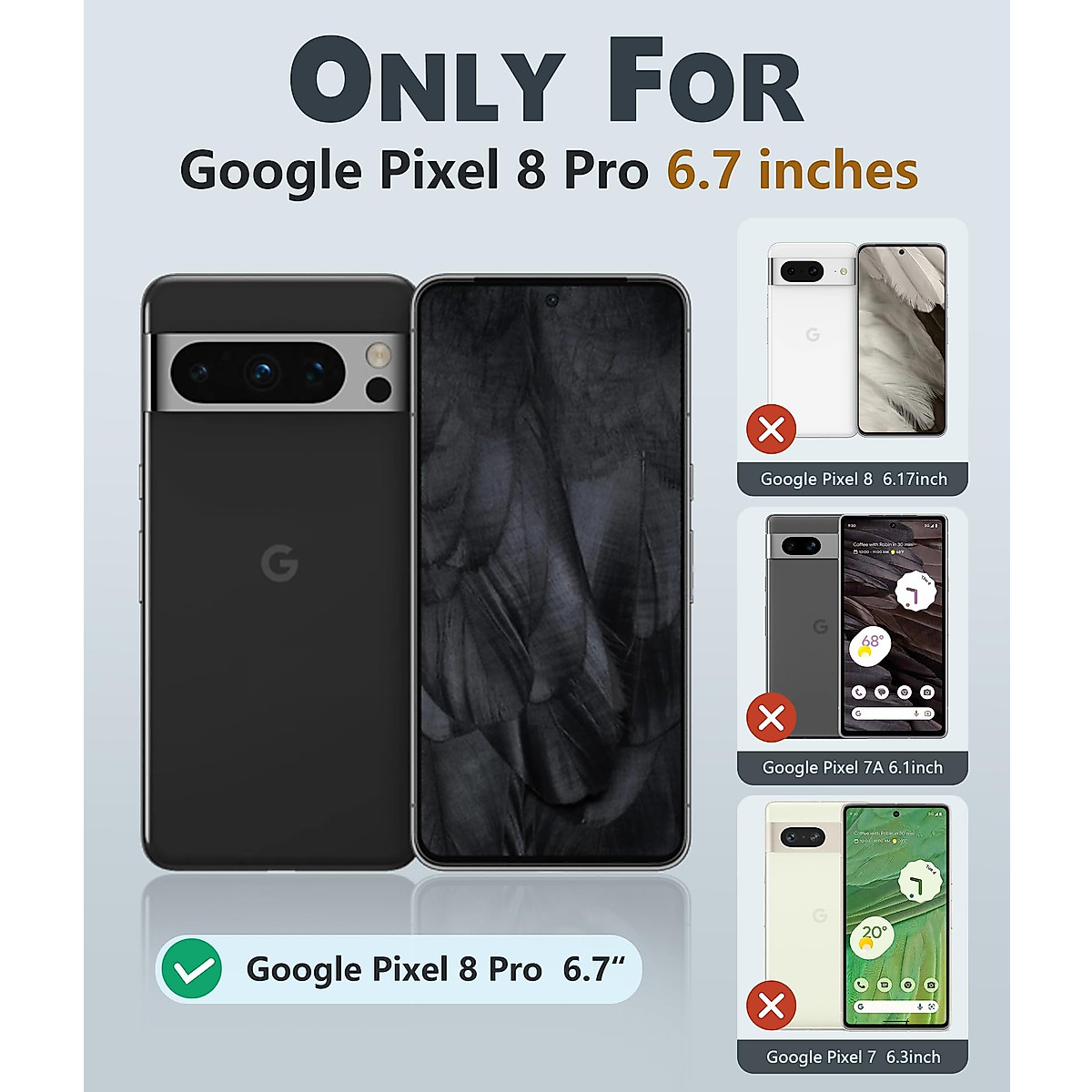 FNTCASE for Google Pixel 8-Pro Case: Pixel 8 Pro Dual Layer Shockproof Protective Phone Cover | Anti Slip Textured Back | Military Protection Bumper | Heavy Duty Rugged Tough Cell Case
