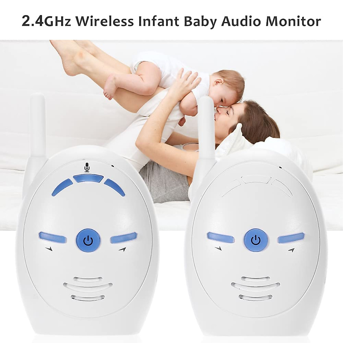 GUAZI STORE Audio Baby Monitor, Children's Voice Wireless walkie-Talkie Smart Child Monitor with 2-Way Call Function