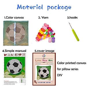 Abstract Moon Mordern Graphic Latch Hook Pillow Kit for Adults Throw Pillow Cover with Printed Canvas DIY Hook Crochet Yarn Needle Craft Easy Handmade Cushion 43x43cm(1)