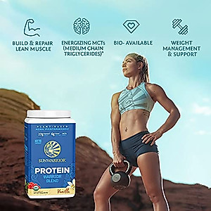 Sunwarrior Vegan Protein Powder with BCAA | Organic Hemp Seed Protein Gluten Free Non-GMO Dairy Free Soy Sugar Free Low Carb Plant Based Protein | Vanilla 17 Servings | Warrior Blend
