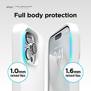 elago Compatible with iPhone 14 Pro Max Case, Liquid Silicone Case, Full Body Protective Cover, Shockproof, Slim Phone Case, Anti-Scratch Soft Microfiber Lining, 6.7 inch (White)
