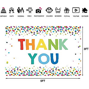 Ticuenicoa 5×3ft Thank You Backdrop Labor Day Thanks for All You do Father Staff Teachers Professors Doctors Banner National Nurses Day Photography Background Retirement Party Supplies Decorations