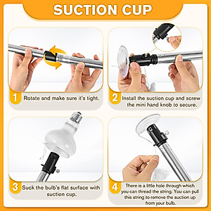 Zylany Light Bulb Changer, High Ceilings and Recessed Light Bulb Changer, Adjustable 3-12.7 Feet Light Bulb Changer for Track Lighting, Compact Fluorescent Lamps (CFL) and Flood Lights