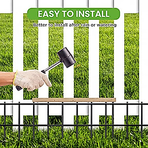9 Pack 16x12-inch No-Dig Animal Barrier Fence, SOCBAZZAR Underground Dog Digging Barrier Fence with 2 inch Spike Spacing, Rustproof Metal Fence Defense for Outdoor Garden Yard, Black