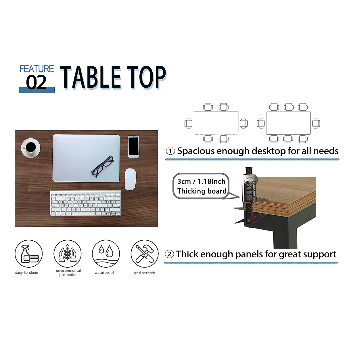 BEST BOARD Writing Computer Desk Modern Simple Study Desk Industrial Style Laptop Table for Home Office Brown Notebook Desk (24x63 Inches)