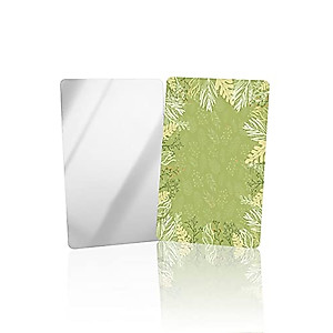 Carosoffe Green Small Compact Mirror for Purse, Boho Leaf Branches Botanical Aesthetic Art Travel Makeup Mirror for Women Men, Rectangular Handheld Compact Pocket Mirror 4 PCS