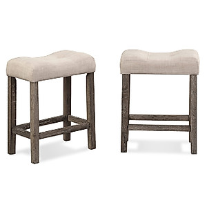 Roundhill Furniture Sora Wood 3-Piece Counter Height Dining Set, Taupe