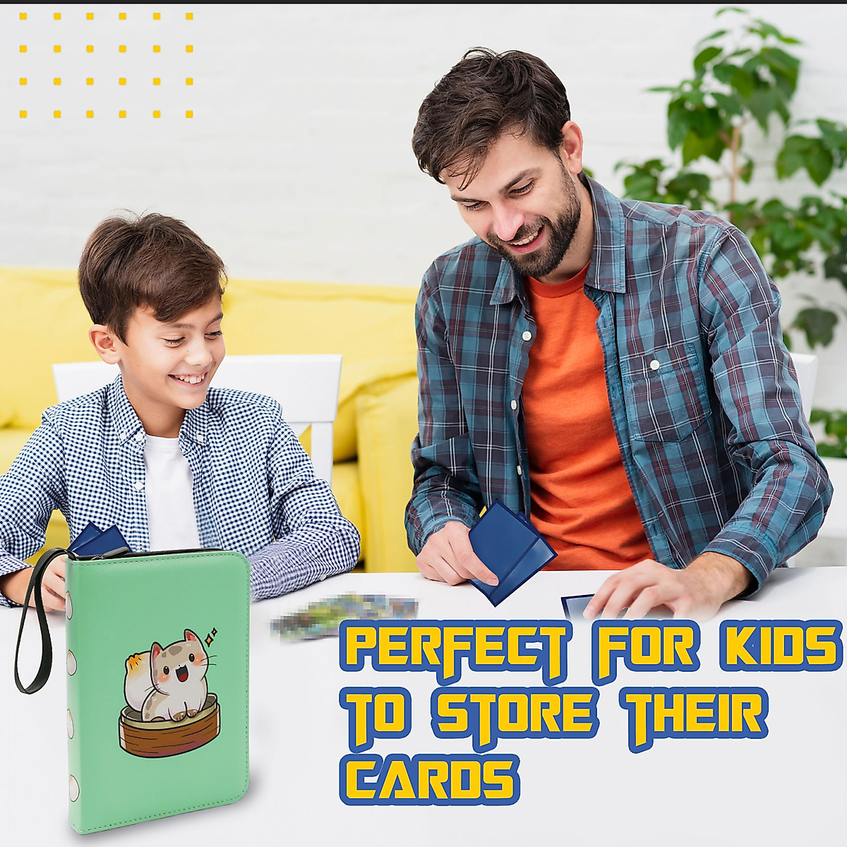 CLOVERCAT 4 Pocket Waterproof Trading Card Binder, Teal, 400 Double Sided Pocket, Fits 400 Cards