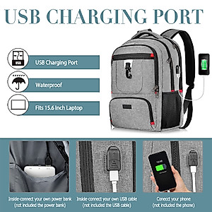 Travel Laptop Backpack for Men and Women, 17 Inch Large School Backpacks for Teens, Sturdy Back Pack with USB Charging Port Fits 17.3 Inch, Outdoor Hiking Water Resistant Anti Theft College Bag