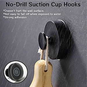 4 PCS Suction Cup Hooks for Shower Wall, Luxegrip No Drill Hook, Removable Reusable Stainless Steel Towel Hooks, Shower Hooks for inside shower, Kitchen, Glass Door, Window, Mirror, smooth tile