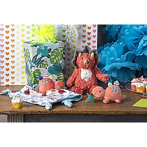 Mary Meyer Pebblesaurus Stuffed Animal Security Blanket, 13 x 13-Inches, Coral Dinosaur
