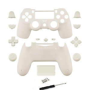 Replacement Full Housing Shell Case Cover with Buttons Mod Kit For PS4 Pro Slim For Sony Playstation 4 Dualshock 4 PS4 Slim Pro Wireless Controller - White
