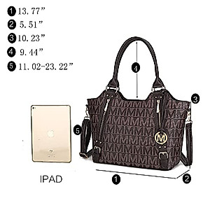 MKF Collection Crossbody Tote Bag for Women - PU Leather Top-Handle Satchel Shoulder Handbag