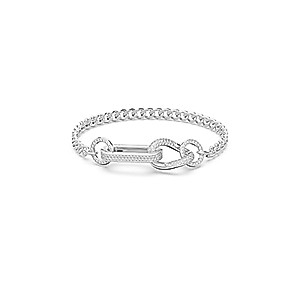 SWAROVSKI Dextera bracelet, Pavé, Mixed links, White, Rhodium plated