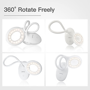 OPPLE Click on Light Desk Lamp - (2022 Update) Book Light with 360° Flexible Gooseneck, LED Reading Light with 3 Brightness, Clamp Light for Headboard, Desk, Table, etc