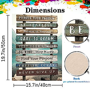 UMPOE Paint by Numbers for Adults, River Valley Inspirational Mountain Paint by Numbers for Adults Beginner Drawing Paintwork with Paintbrushes Paint Canvas Oil Painting(Without Frame 15.7x19.7inch)