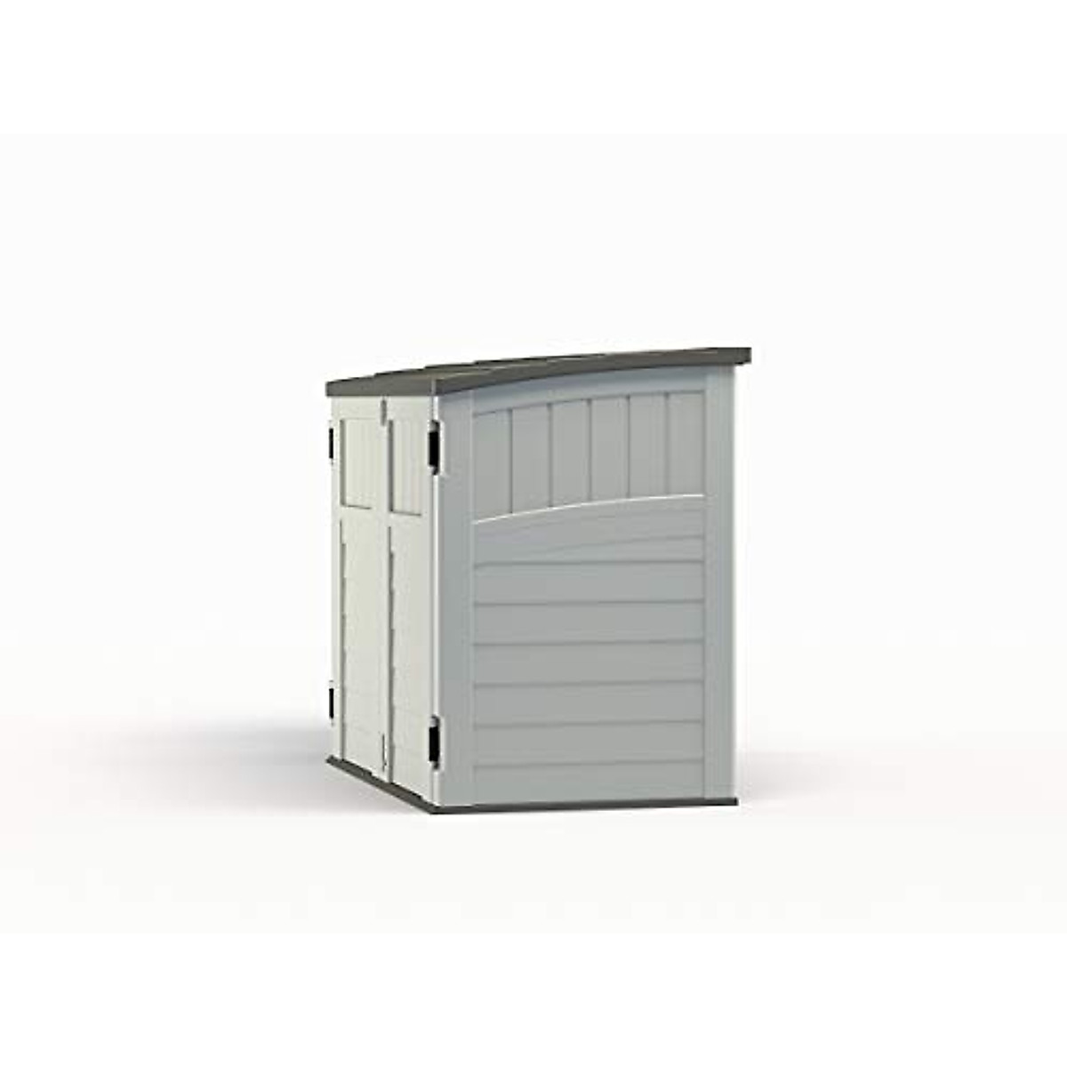 Suncast Horizontal Outdoor Storage Shed for Backyards and Patios 34 Cubic Feet Capacity for Garbage Cans, Tools and Garden Accessories, No Size, Vanilla