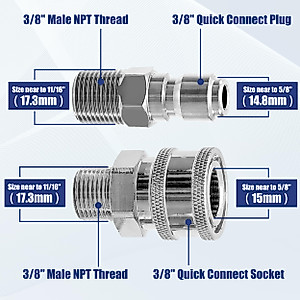 JOEJET High Pressure Washer Ball Valve Kit, 3/8" Quick Connect Ball Valve for Power Washer Hose, 5000 PSI