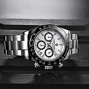 Pagani Design Daytona Homage Men's Quartz Watches Japan Movement Ceramic Bezel Stainless Steel Band Screw-in Crown Waterproof Sport Chronograph Watch