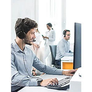XAPROO USB Headset with Microphone for PC, Computer Headset with Microphone, Comfort-Fit On Ear Business Headset, 3.5 mm Wired Headphones for MS Teams Skype Zoom VoIP Conference Online Class