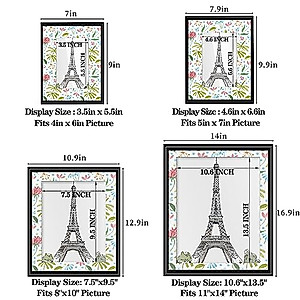 Lakiniss 4x6 Picture Frame, Picture Frames for Wall Eco Friendly Wood 4x6 Frame Durability Black Frames Poster Frames Gallery Photo Frame Picture Frames 4x6 (Lovely Flower Artwork Designs)