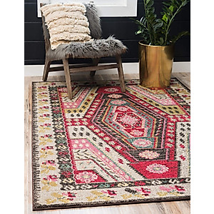 Unique Loom Sedona Collection Southwestern, Geometric, Border, Over-Dyed, Modern, Tribal, Abstract Area Rug, 9 ft x 12 ft, Multi/Beige