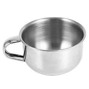 FILFEEL Shaving Soap Mug Bowl, New Stainless Steel Metal Cup Shaver Cleansing Foam Tool For Man