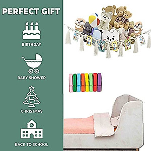 Toys Stuffed Animal Hammock for Kids Room | XL Macrame Plush Animal Net Toy Storage | Corner Toy Macrame Toy Storage Net