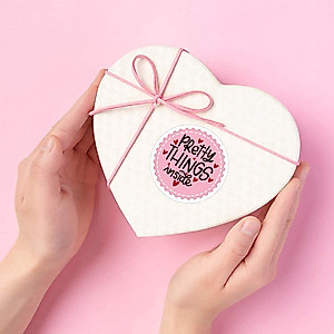 Pretty Things Inside Stickers-Round Pink Small Business Thank You for Shopping Stickers with Hearts-2 Inch Holiday Thank You Package Stickers 500 Adhesive Something Sweet Sticker for Envelop Seals