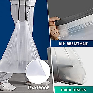 1.3 Gallon 80 Counts Strong Drawstring Trash Bags Garbage Bags by RayPard, Small Plastic Bags, Trash Can Liners for Home Office Kitchen Bathroom Bedroom, White Waste Basket Liners