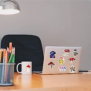 100pcs Aesthetic Mushroom Stickers Pack for Water Bottle, Mushroom Decor Gifts for Women Girl, Cute Vinyl Waterproof Decals for Laptop Scrapbooking Journaling Hydroflask Bicycle Car Phone Case Tumbler