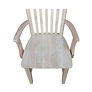 International Concepts Tall Mission Chair with Arms, Unfinished