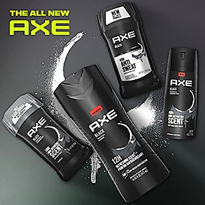 AXE Black Mens Body Spray Deodorant 48hr Odor Protection Frozen Pear & Cedarwood Aluminum Free Deodorant Body Spray, 4 Ounce (Pack of 4)